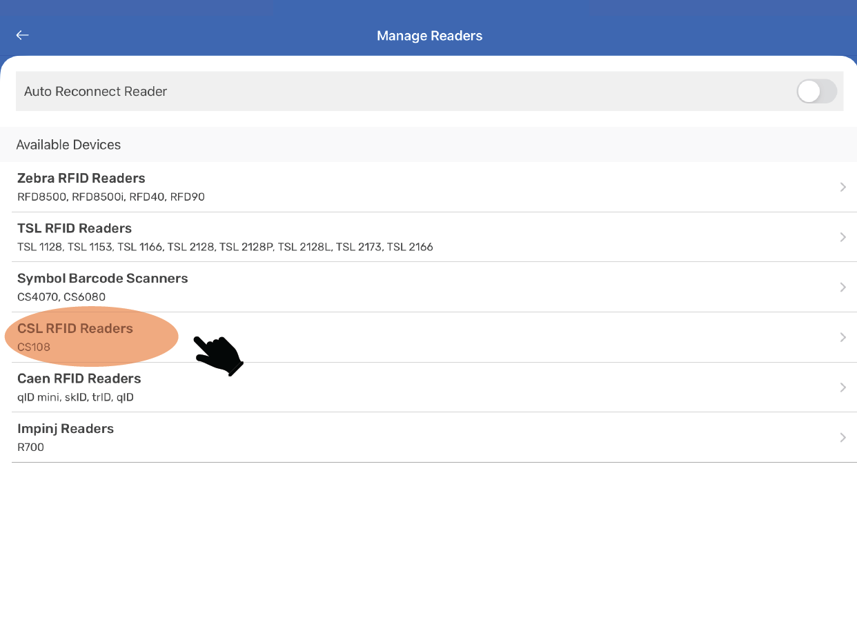 TagMatiks AT Lite - iOS Setting up Your RFID Device - CSL CS108